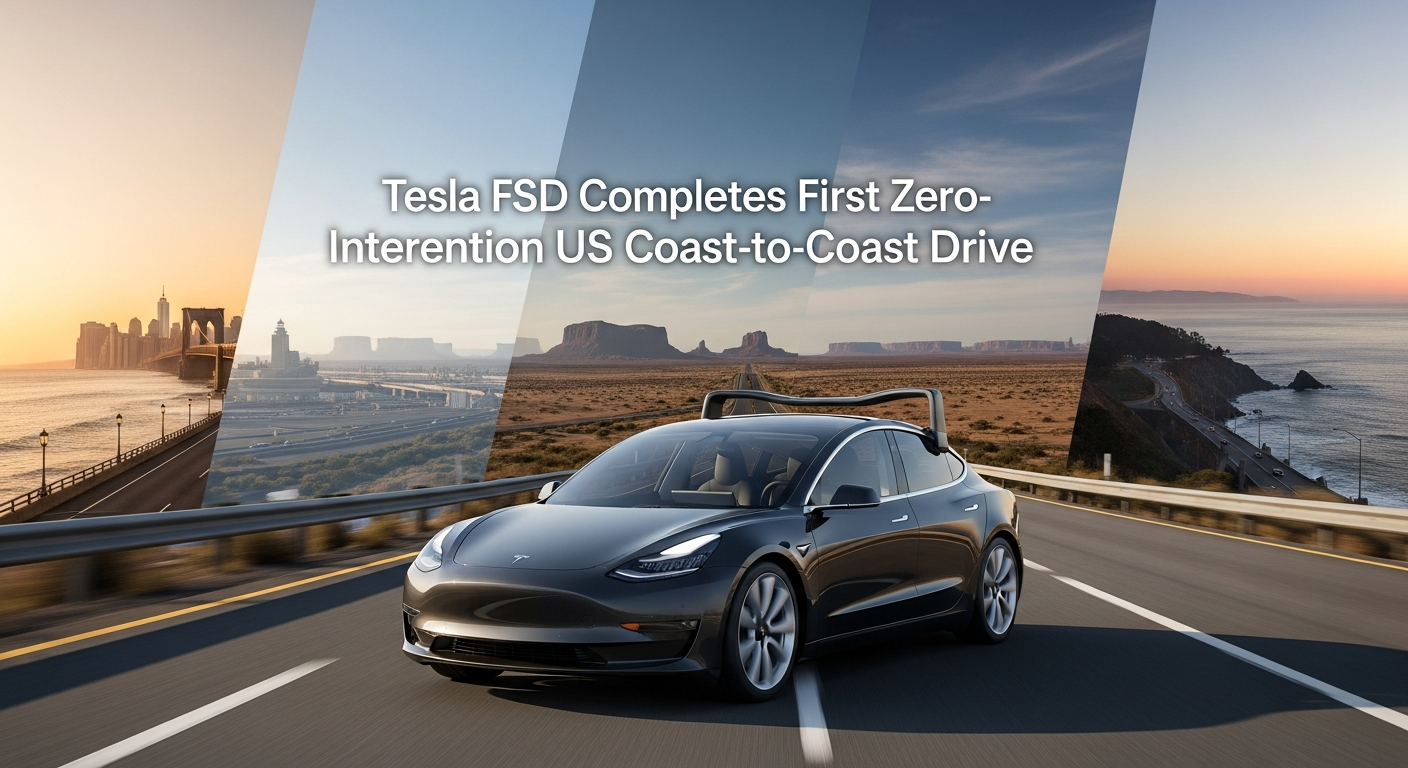 Tesla FSD Completes First Zero-Intervention US Coast-to-Coast Drive · KAD