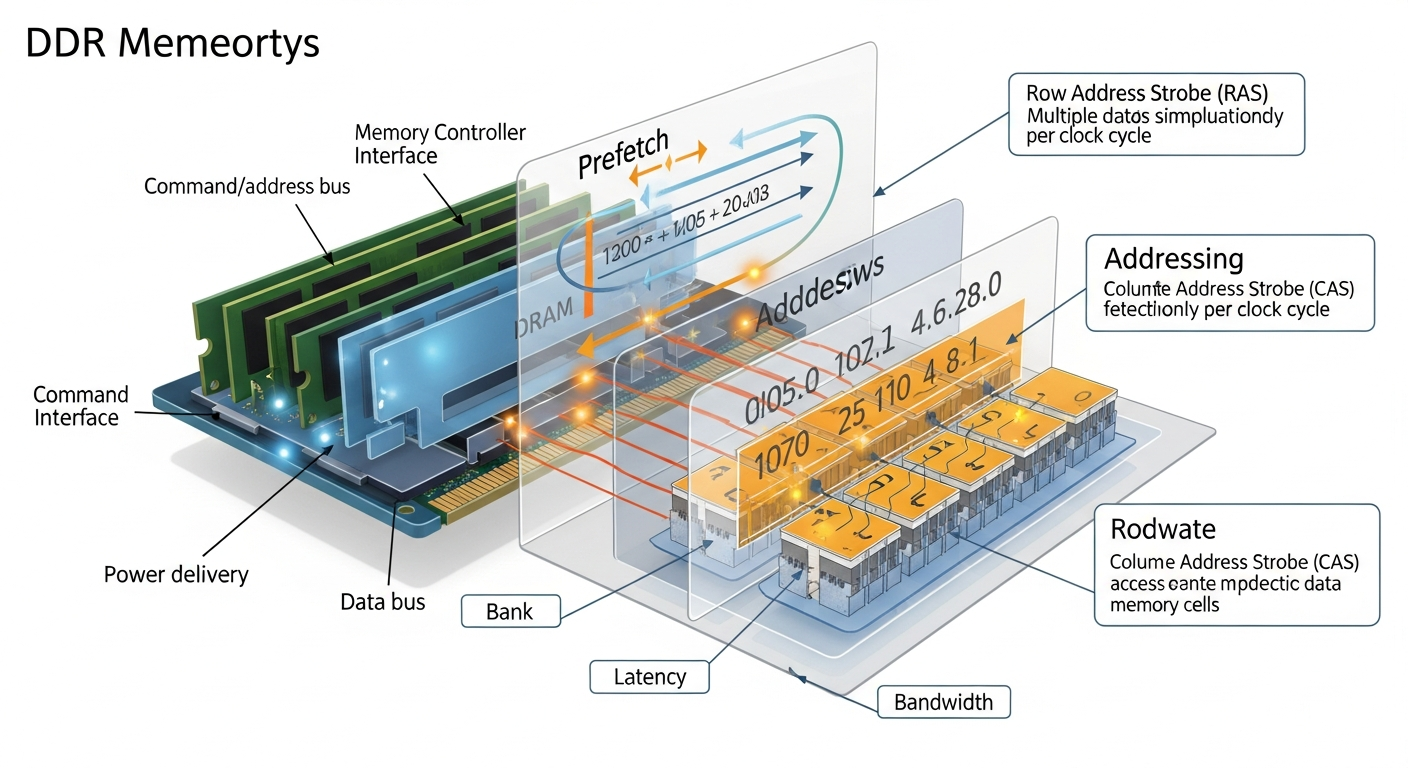 DDR Memory Fundamentals: Architecture, Prefetch, and Addressing · KAD