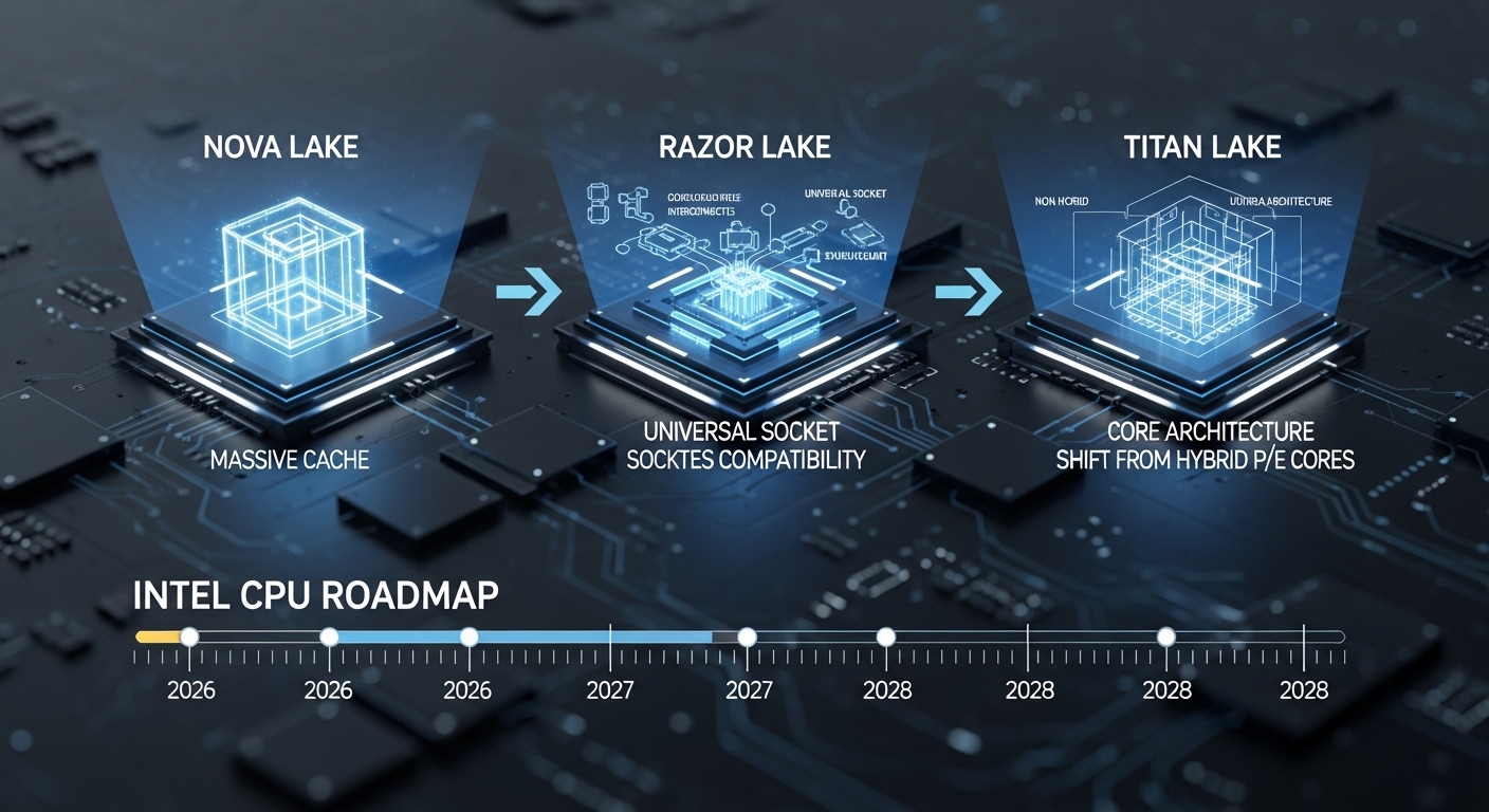Intel CPU Roadmap 2026–2028: Nova, Razor, Titan Lake Explained · KAD